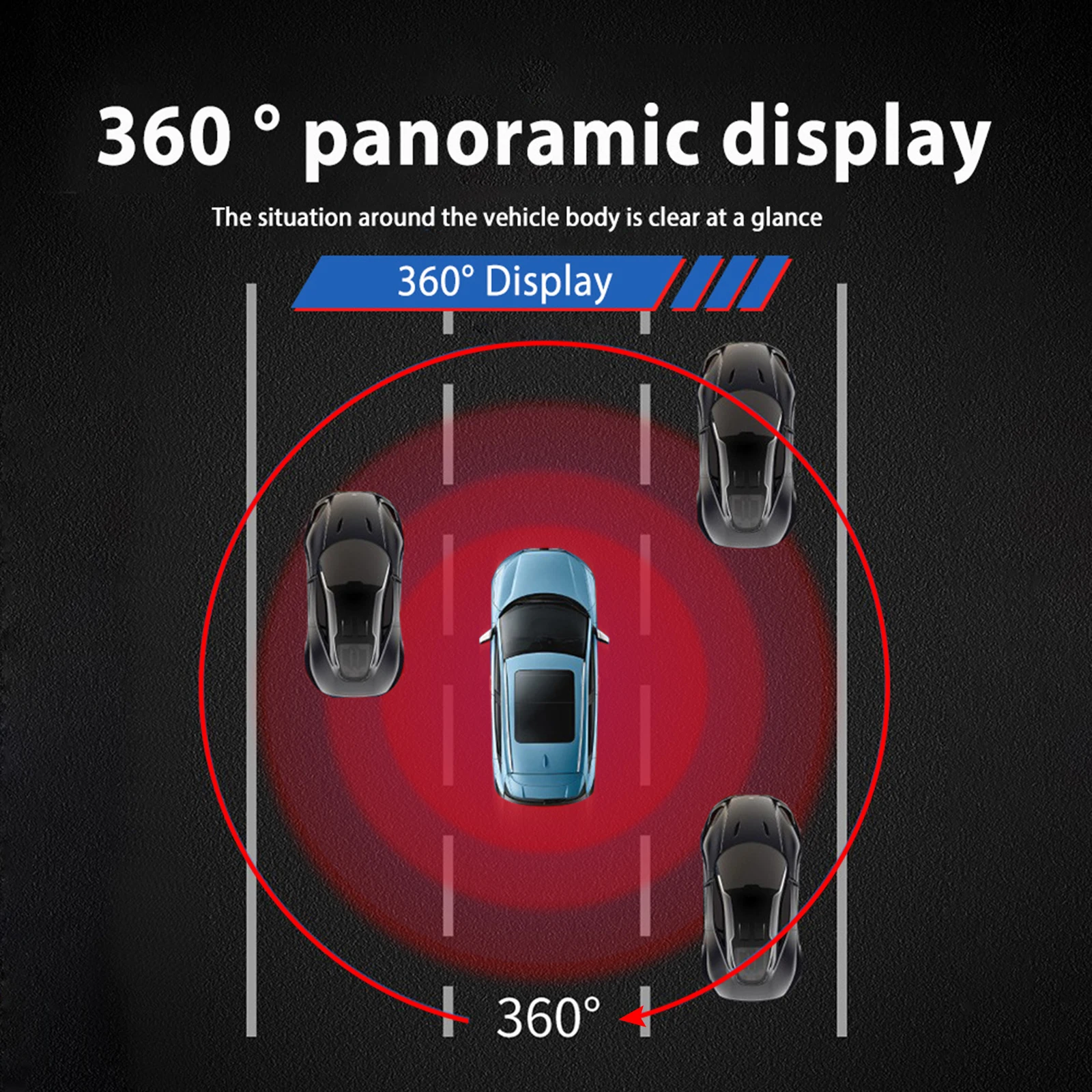 360-degree Panoramic Wired Car Blind Spot Camera IP67 Waterproof Night ...
