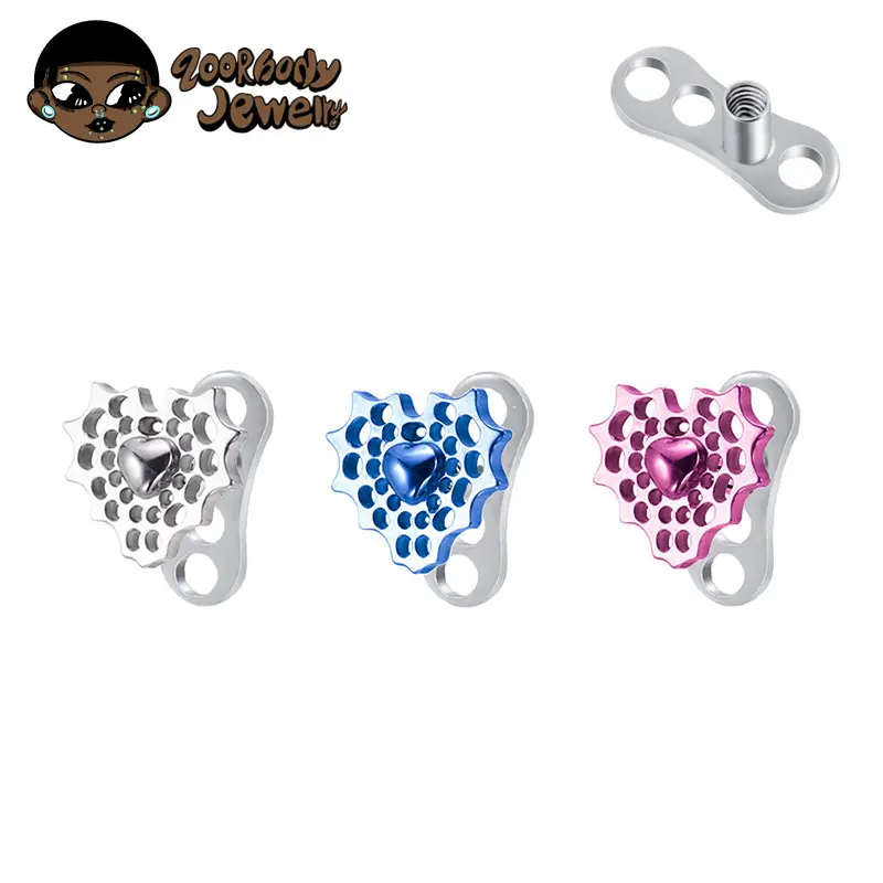 F136-Titanium-Dermal-Anchor-Piercing-Spider-Web-Heart-16G-1-2mm ...