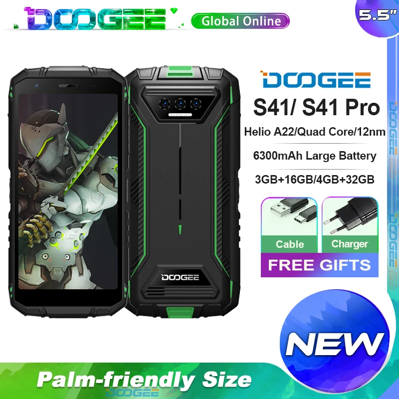 DOOGEE S41 / S41 PRO 견고한 휴대폰, 5.5 인치 IPS HD 8/13MP AI 트리플 카메라, 3GB ...