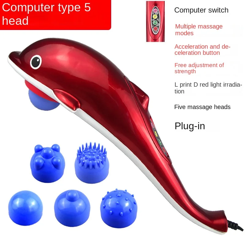 Electric Dolphin Massager Back Massage Hammer Vibration Infrared Stick ...