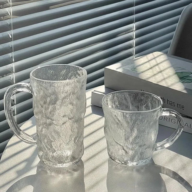 2pcs-Set-Beverage-Cup-Glass-Drinkware-Glacier-Patterned-Glass-Cup-with ...