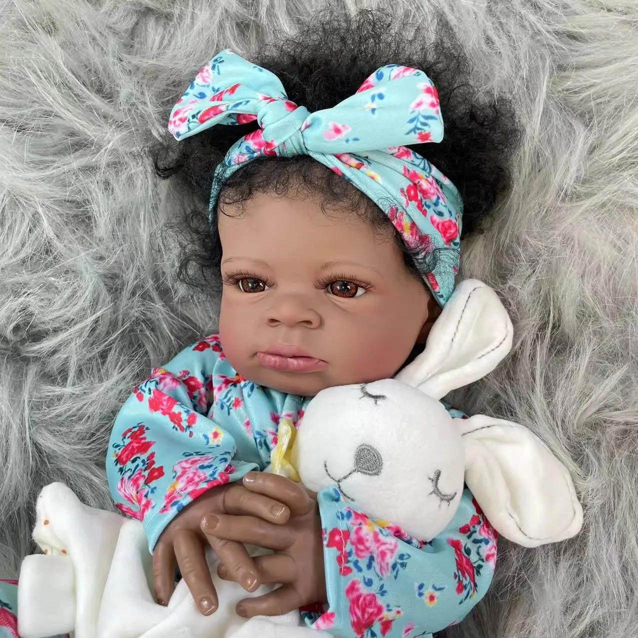 20Inch-African-American-Doll-Lanny-Black-Skin-Reborn-Baby-Finished ...