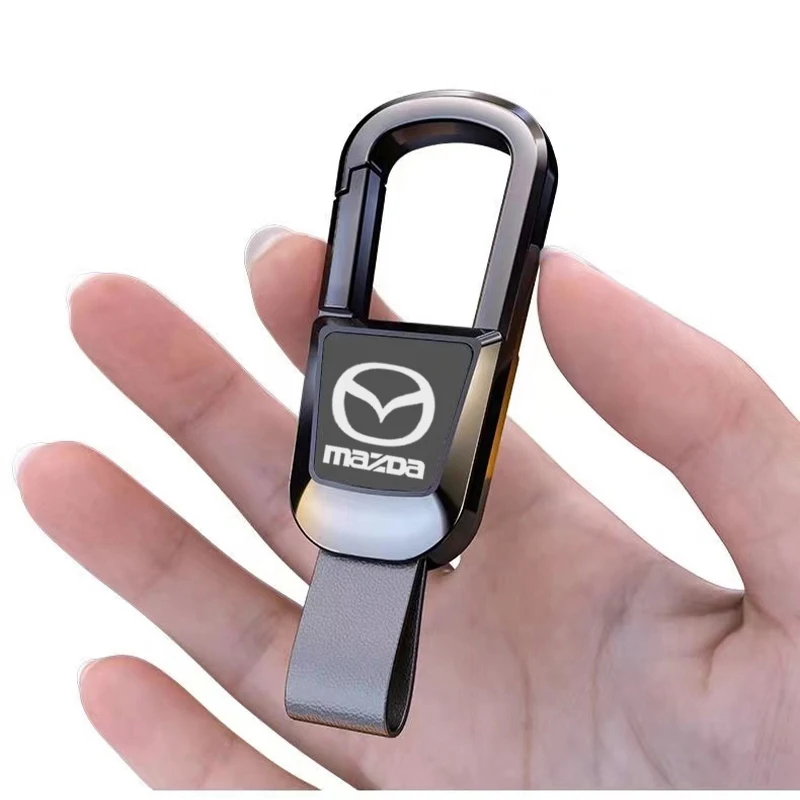 1Pcs-3D-Metal-Leather-Car-Logo-Key-Rings-Keyring-Keychain-For-Mazda-3 ...