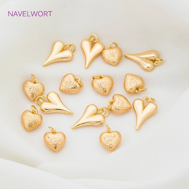Simple Heart Shape Charms Pendants 18K Gold Plated High Quality ...