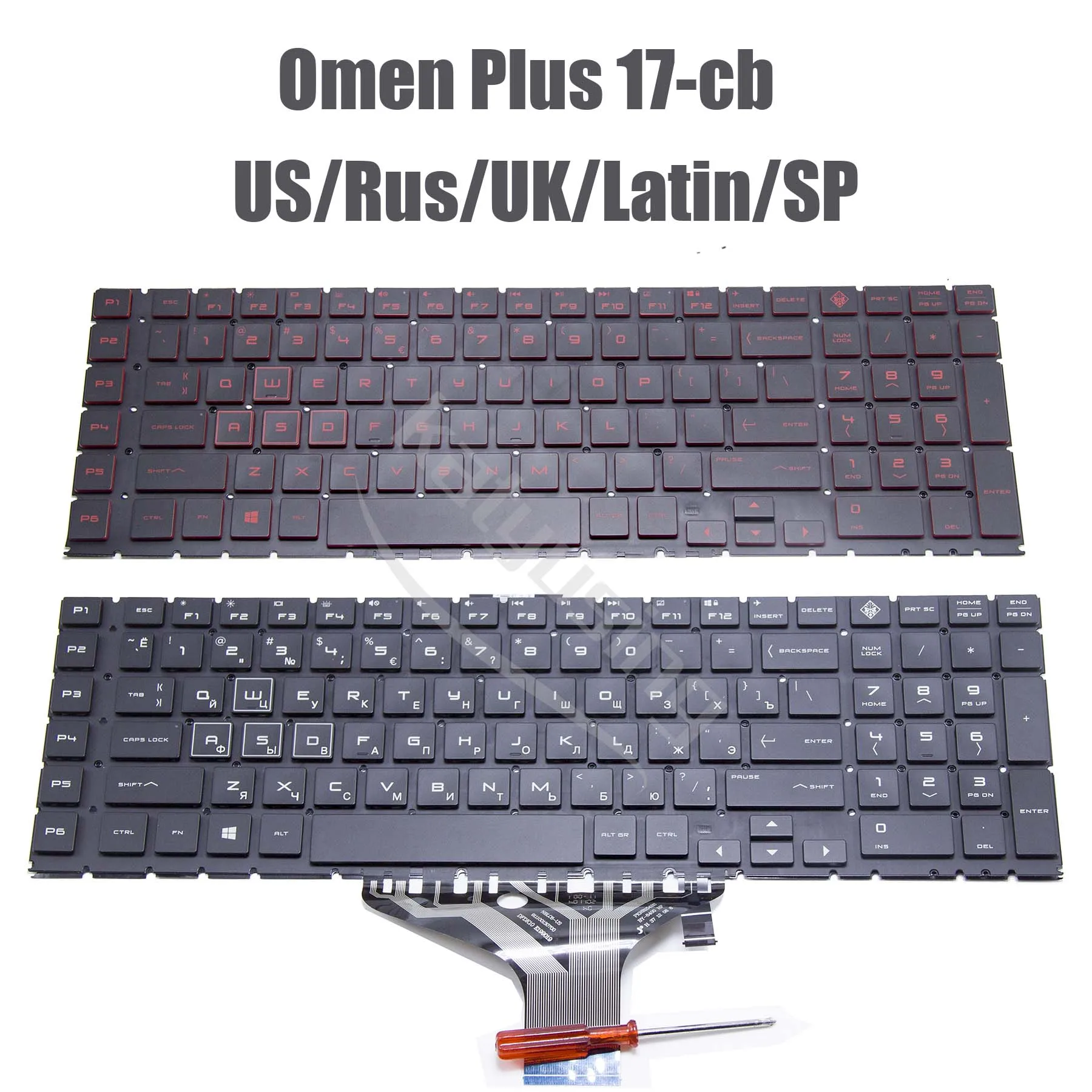 Rus US Japanese Keyboard for HP Omen Plus 17-cb 17-cb1002ca 17-cb1070nr ...