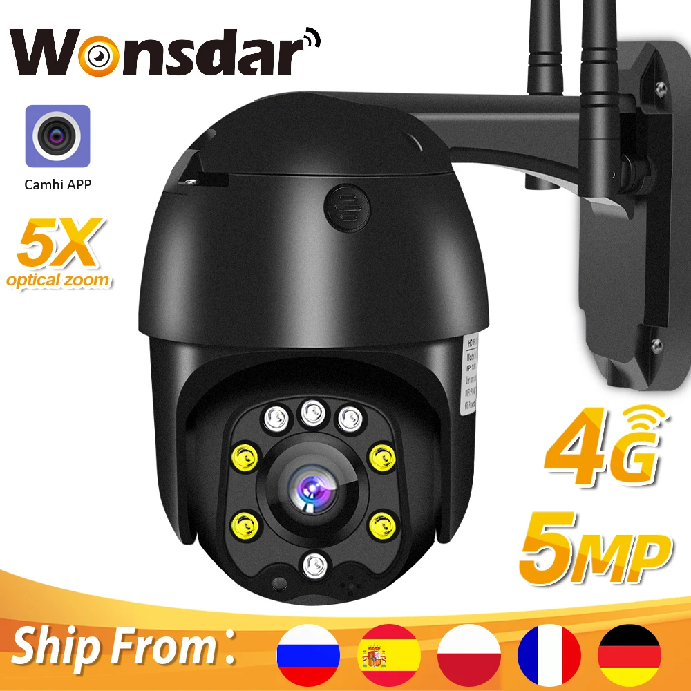 Sim Card 4g Ptz Dome Camera 1080p 5mp Hd 5x Optical Zoom Outdoor ...