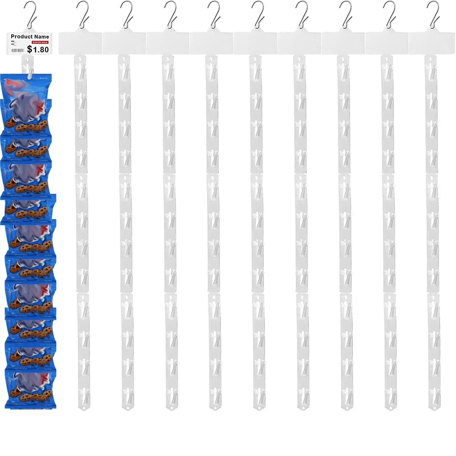10Pcs-Station-Strips-Hanging-Display-Strips-with-Hooks-Merchandise ...