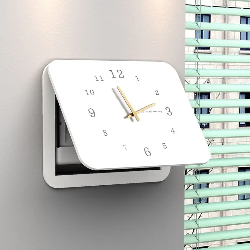 Meter-Box-Decorative-Painting-With-Wall-Clock-Modern-Home-Decor-Metal-Luxury-Wall-Clocks-Silent ...