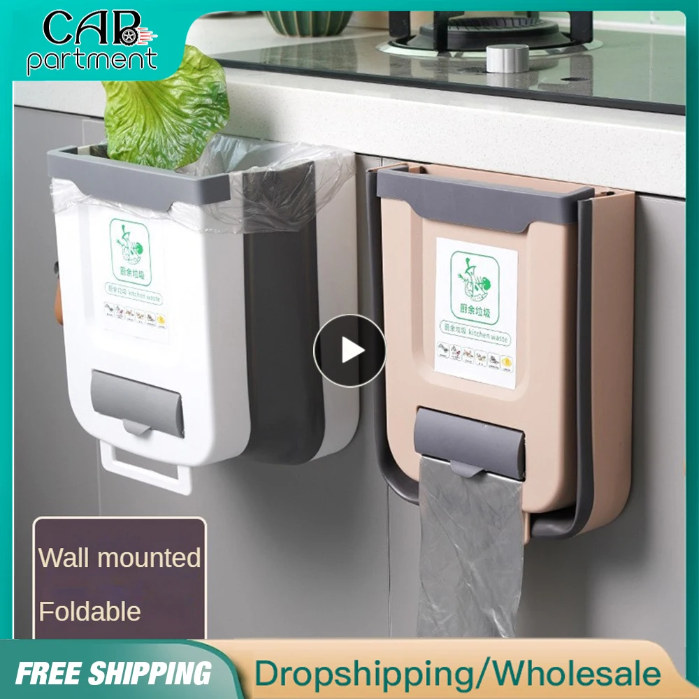 Kitchen-Folding-Trash-Can-Storage-Household-Cupboard-Door-Wall-Hanging ...