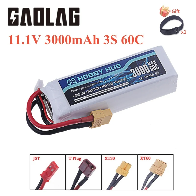 3s 3000mAh 11.1V 60C LiPo Battery For RC Helicopter Aircraft Quadcopter ...