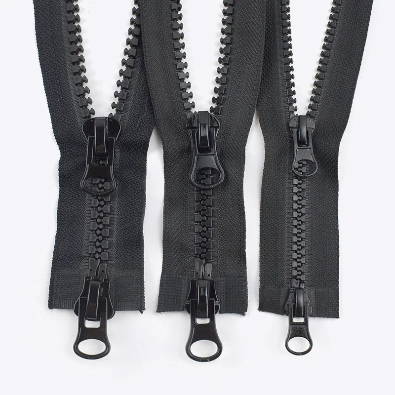2pcs 60-300cm 5# 8# 10# Double Slider Resin Zipper Open-end Auto Lock ...