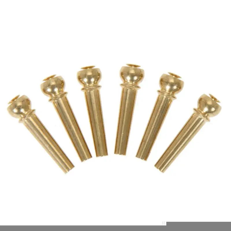 6 Pcs/set Metal Copper Acoustic Guitar Bridge Pins Guitar Strings Fixed ...