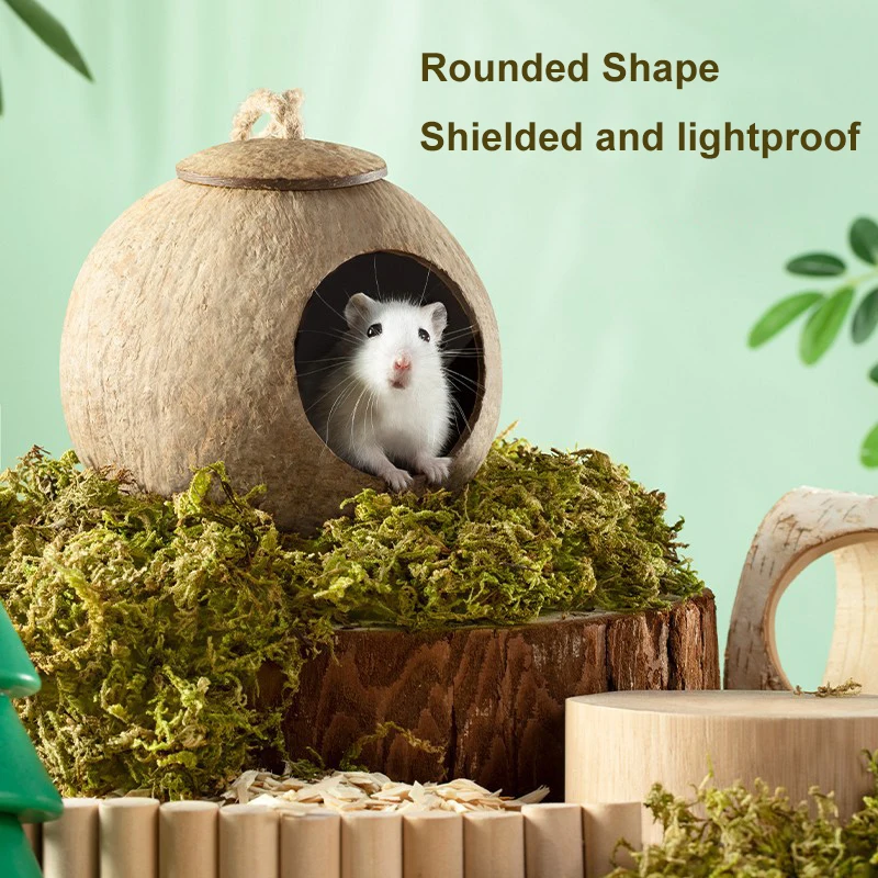 Natural-Small-Pet-Coconut-Cages-Pet-Cage-for-Hamster-Guinea-Pig-Mice ...