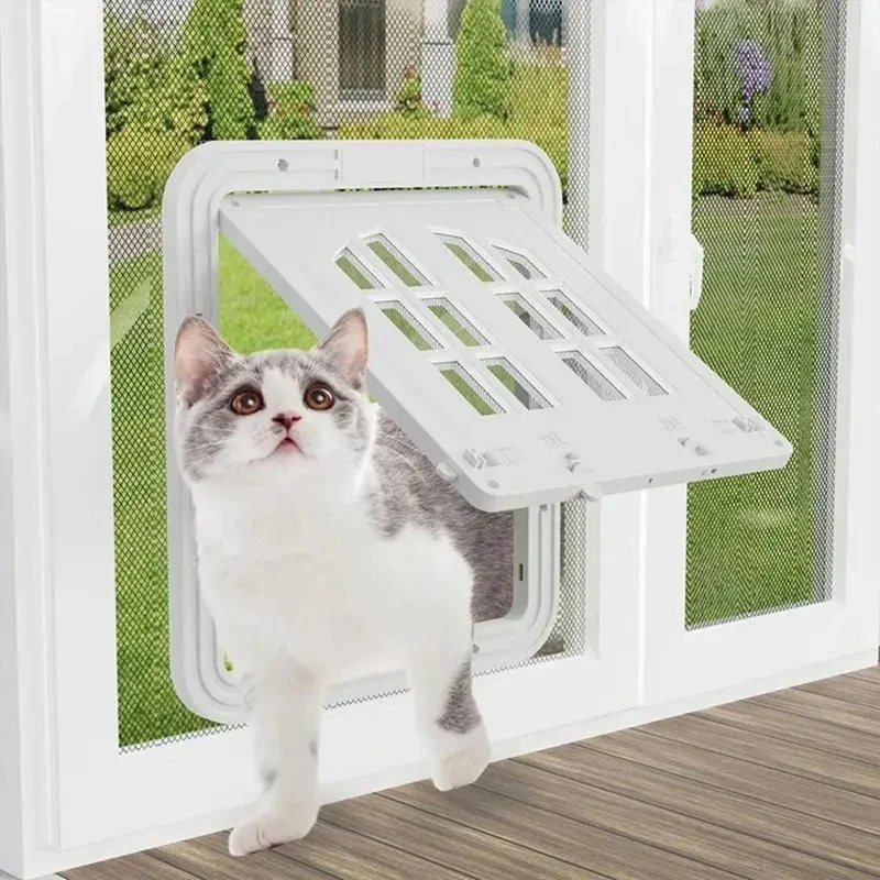 Pet Door Lockable Inside Door Flap Cat Window Cat Screens Barrier ...