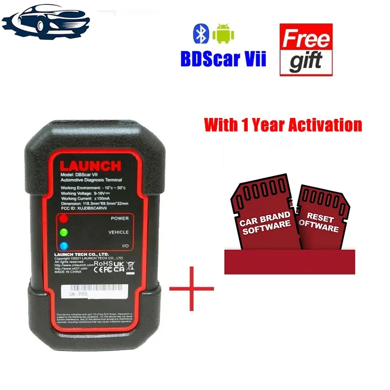 LAUNCH-DBSCAR-VII-Support-CANFD-DOIP-Bluetooth-OBD-Connector-WORK-for-d ...