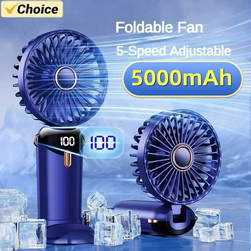 USB-Handheld-Mini-Fan-Foldable-Portable-Neck-Hanging-Fans-5-Speed-USB ...