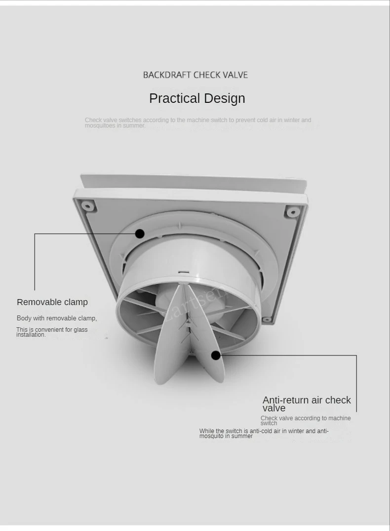 4/6 Inch High Speed Exhaust Fan Toilet Kitchen Bathroom Hanging Wall ...