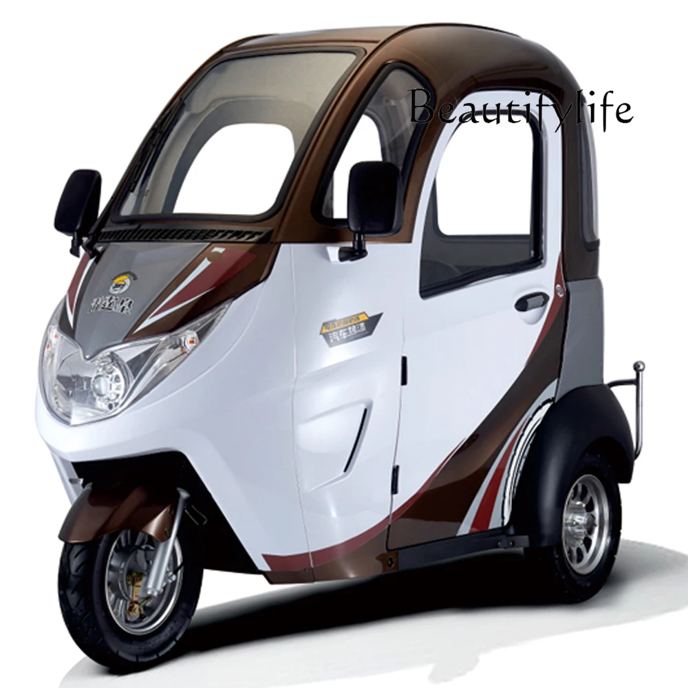 Fully enclosed electric tricycle adult transportation battery car ...