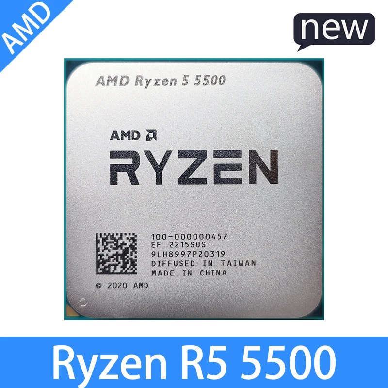 Procesador de CPU AMD Ryzen 5 5500 R5 5500 3,6 GHz 6-Core 12-Thread 7NM L3 = 16M 100-000000457 ...