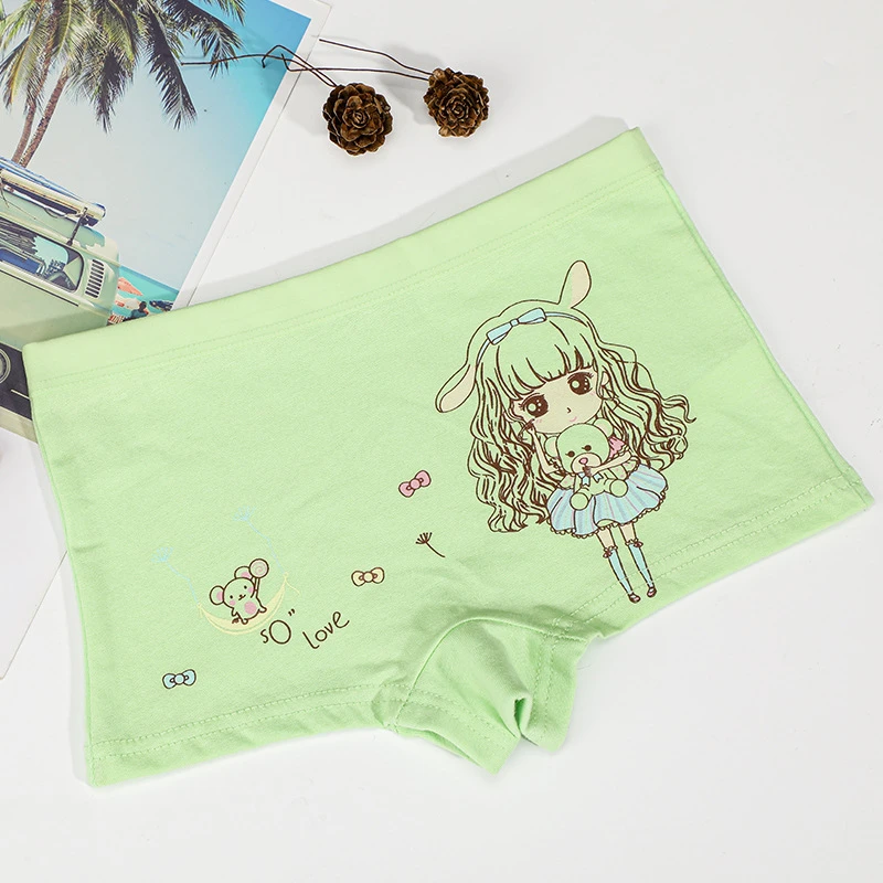 2 12 Years Old Girls' Cotton Boxer Briefs Innocent Little Girl Cartoon ...