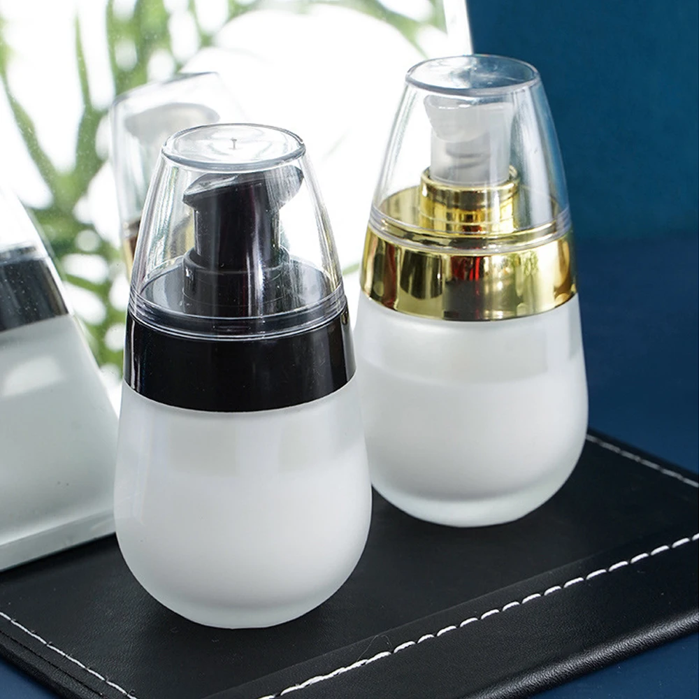 30ML Empty Refillable Lotion Bottles Vacuum Frosted Glass Container ...