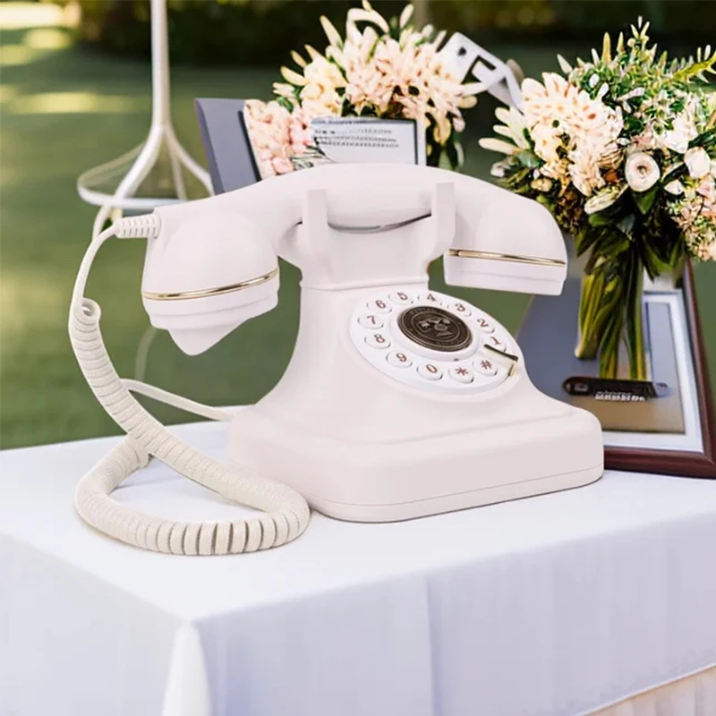 White-Color-Audio-guestbook-Telephone-Wedding-phone-recording-vintage ...