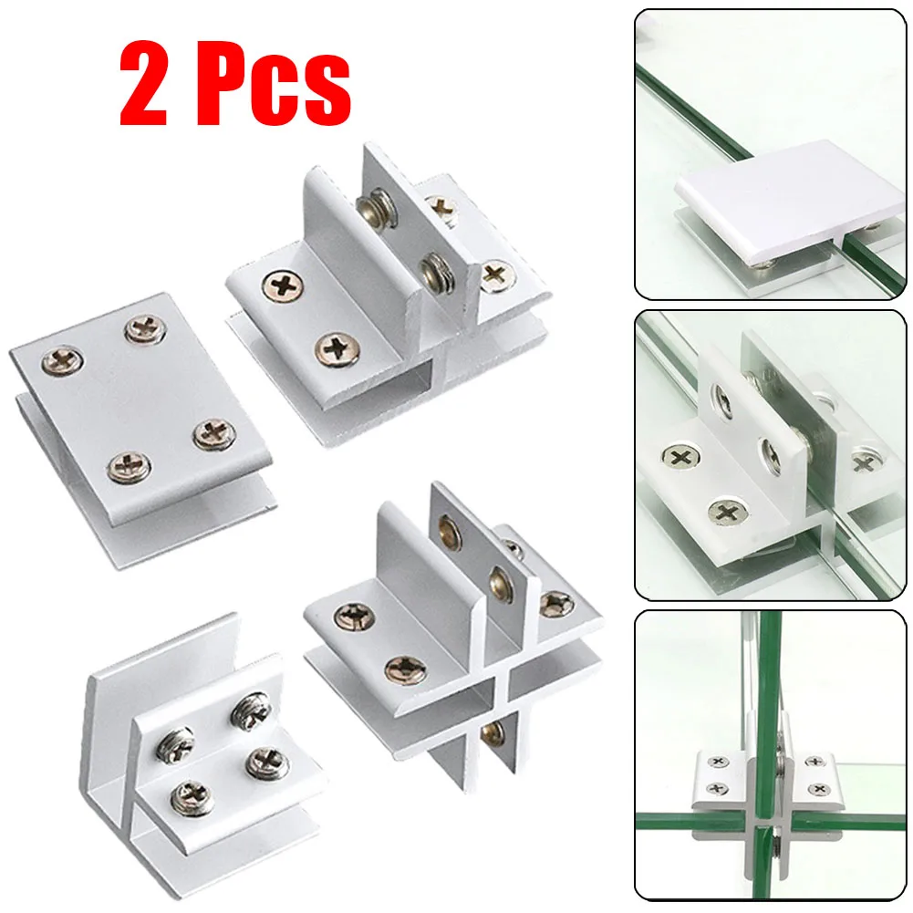 2PCS Glass Clamps For Handrails Shelves Holder Corner Bracket Clamp ...