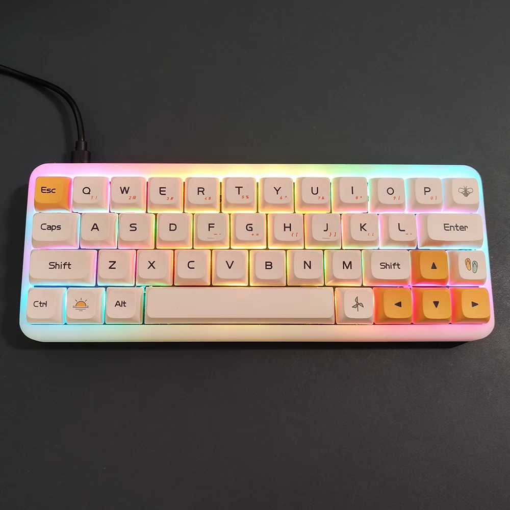 Programmable 40 Mechanical Keyboard Support Via White Resin Case Type-c ...