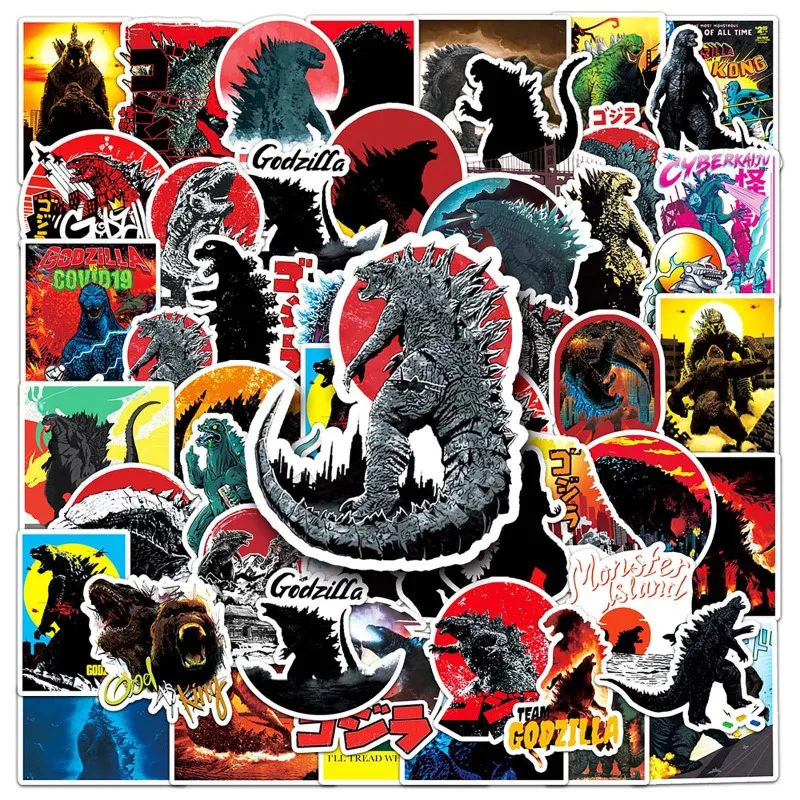 50pcs-Godzilla-Cartoon-Stickers-Suitcase-Water-Cup-Stationery-Mobile ...