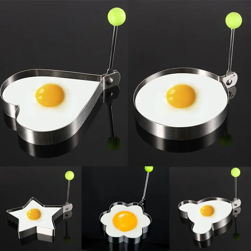 Stainless Steel Fried Egg Shaper Pancake Ring Circle Mold Heart Shape ...