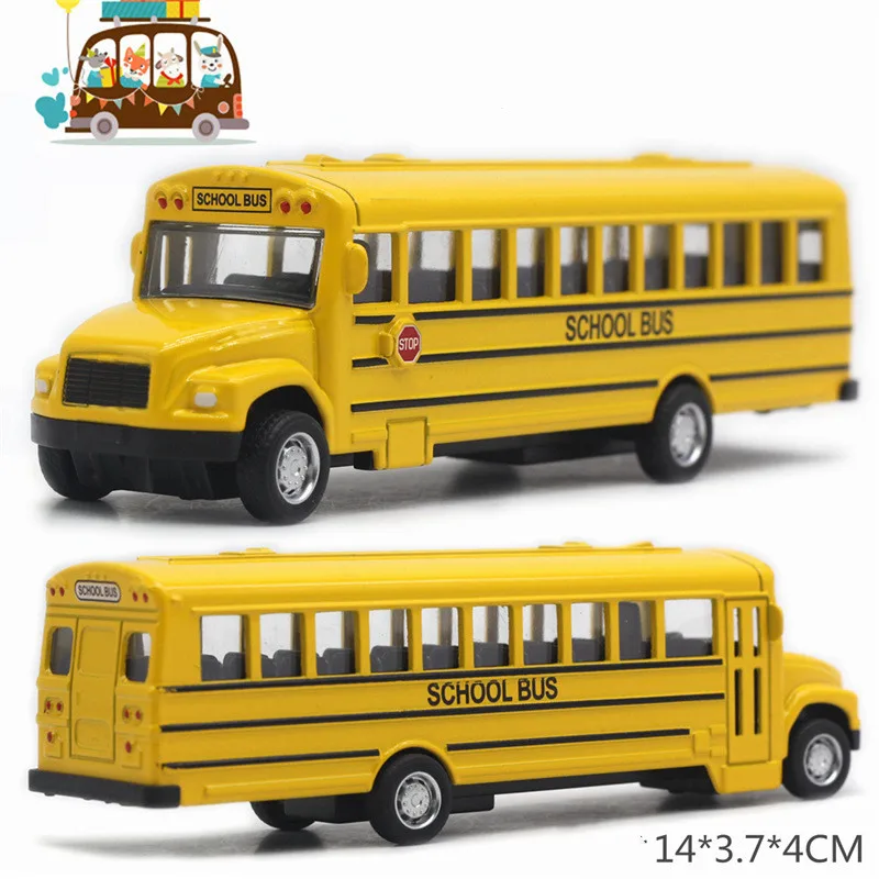 Mini Alloy pull back bus school Bus model diecast 1/64 toy bus model ...