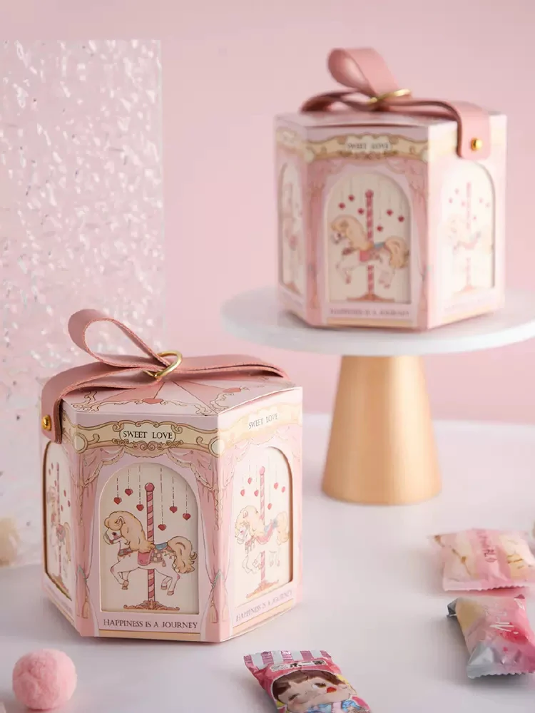 Gift Distribution Box Carousel Horses Candy Box Packaging for Baby ...