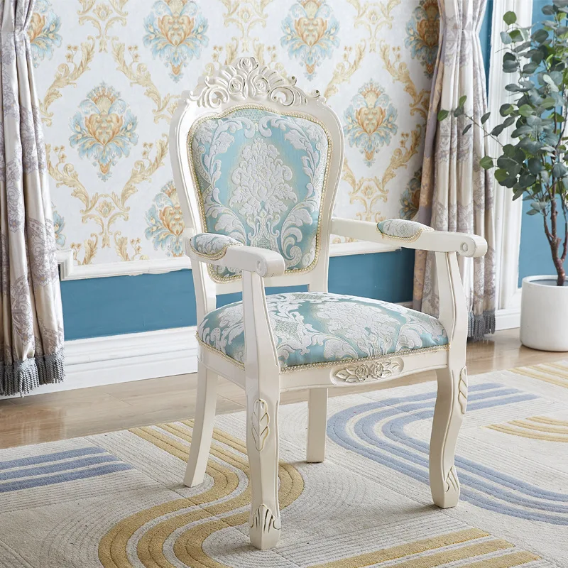 European-style-chair-single-desk-chair-solid-wood-back-chair-antique ...