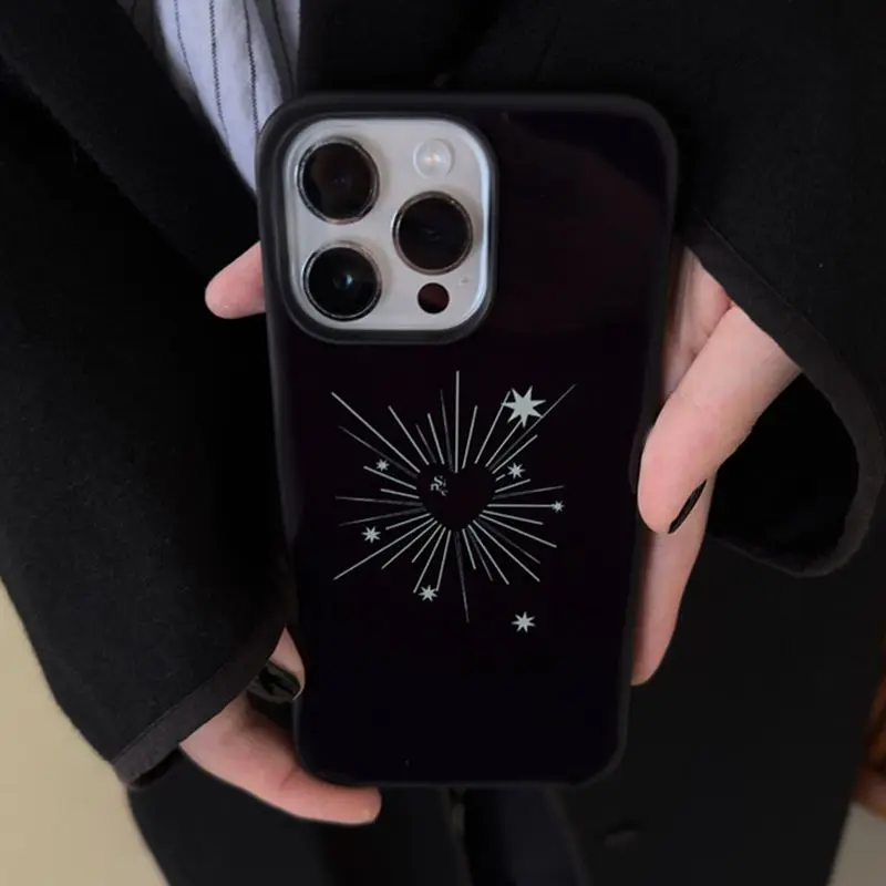 Korean-Fashion-Punk-Black-Star-Phone-Case-for-IPhone-14-11-12-13-Pro ...
