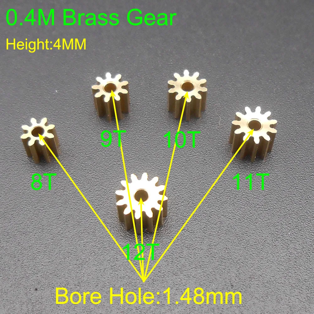 5Pcs-X-0-4M-Brass-Gear-Spur-Pinion-Mechanical-Small-0-4-Modulus-Bore ...
