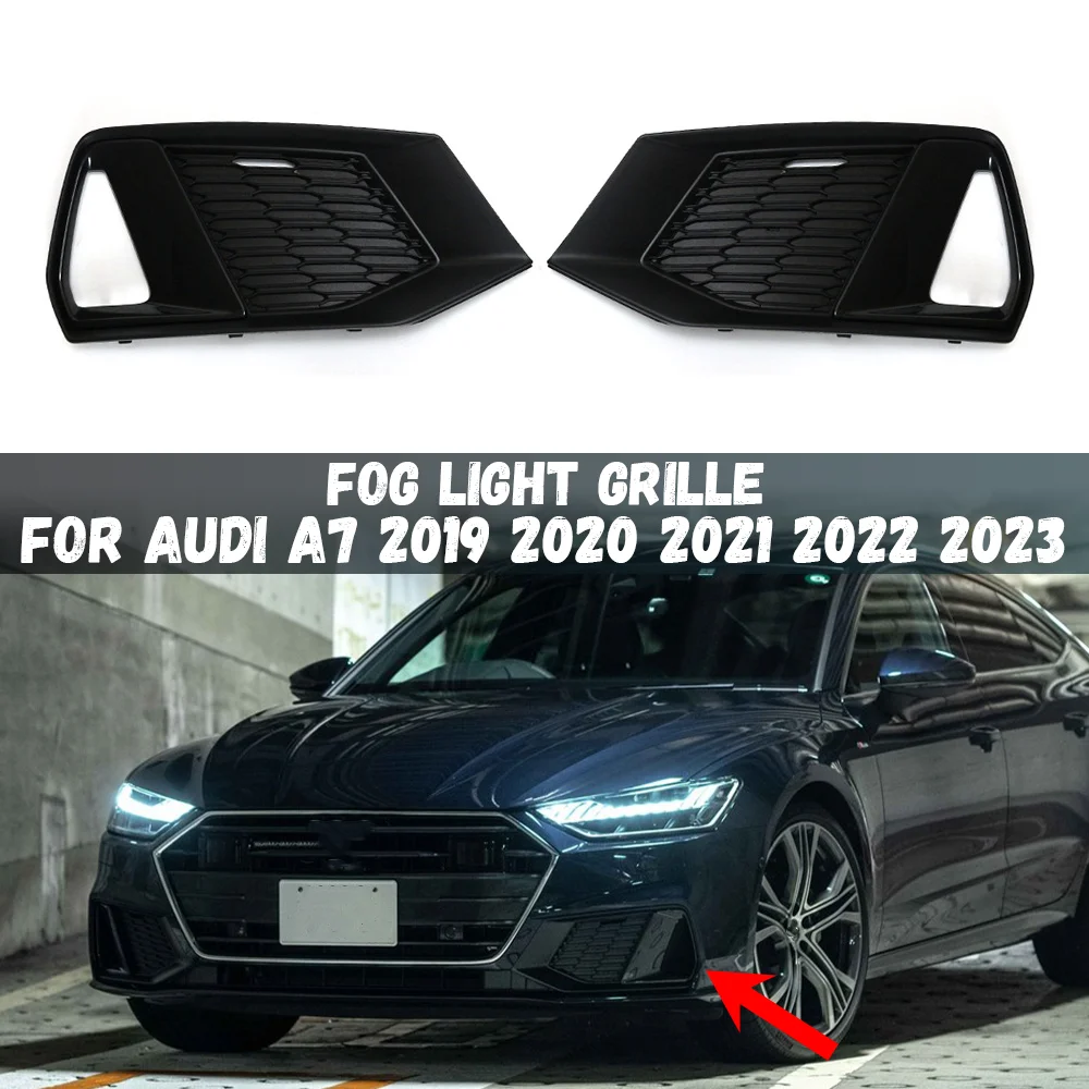 Front-Left-Right-Front-Bumper-Grilles-Cover-Fog-Light-Cover-Lamp-Mask ...