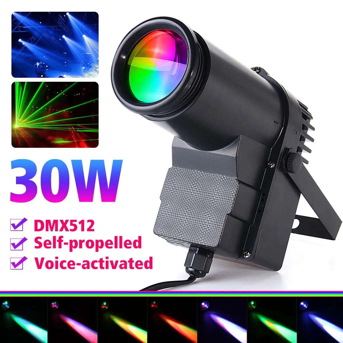 30W-RGBW-LED-DMX512-Stage-Light-Pinspot-Beam-Spotlight-6CH-for-DJ-DISCO ...