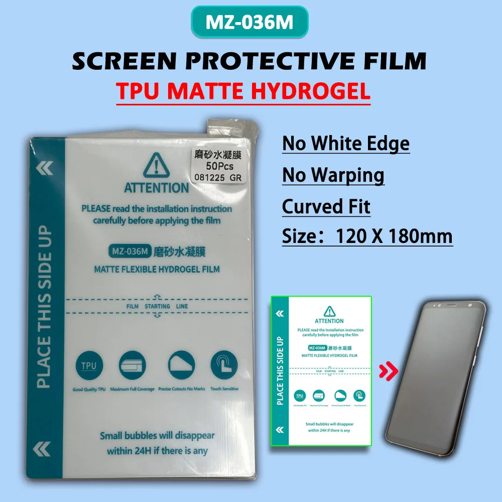 HD MATTE PRIVACY Flexible Hydrogel Film Straight Curved Screen ...