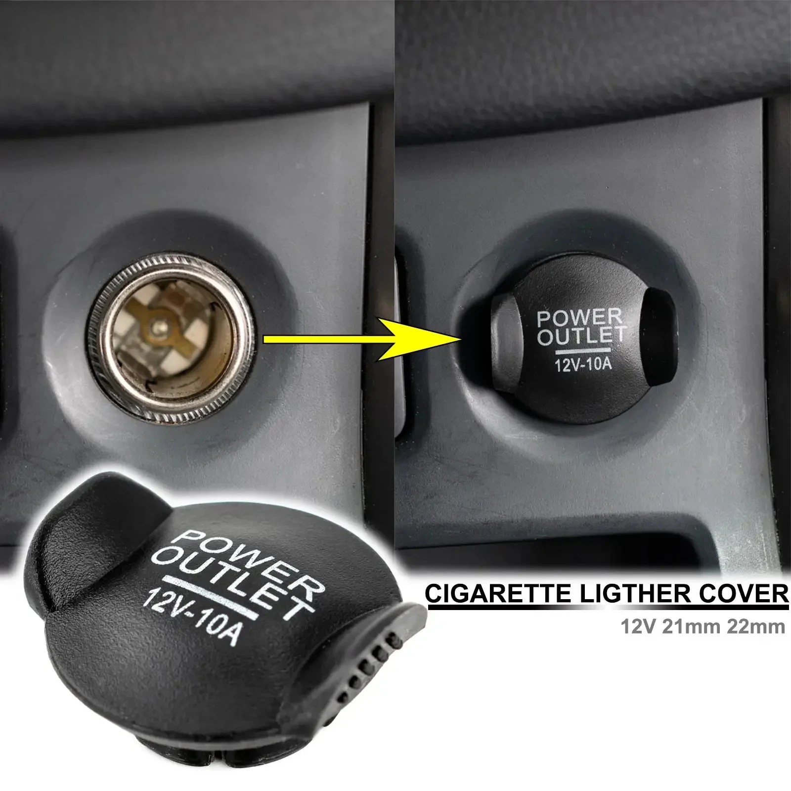 Lighter Cigarette Power Socket Plug Outlet Cover 21mm 22mm 12V Auto ...