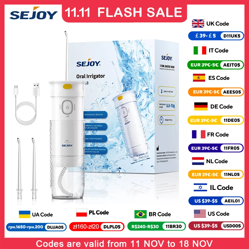 Sejoy-Mini-Portable-Water-Flosser-Cordless-Teeth-Cleaner-Oral-Irrigator ...