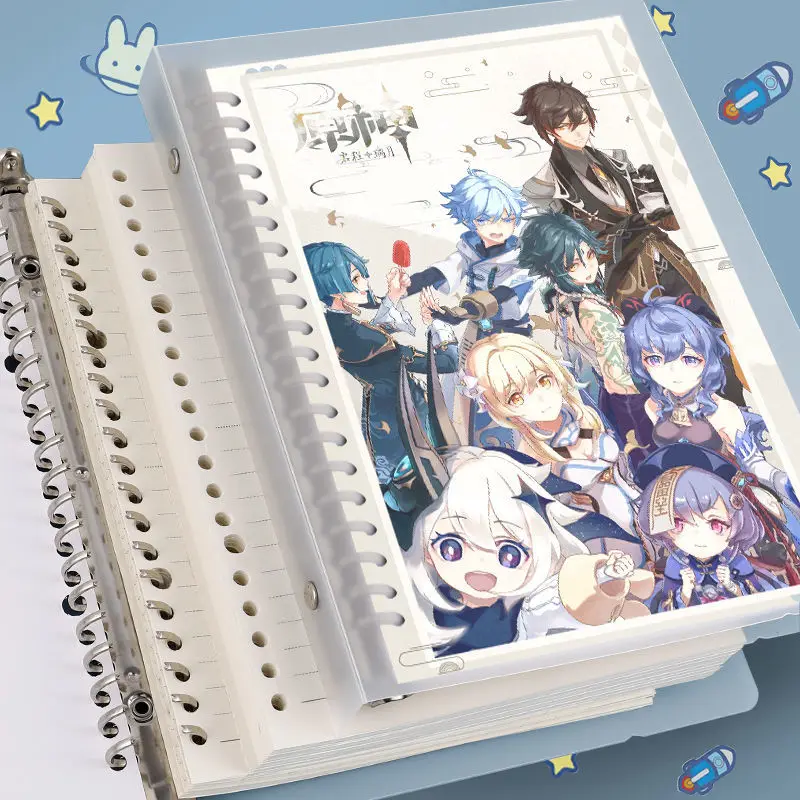 Genshin Impact anime binder notebook detachable horizontal grid ...