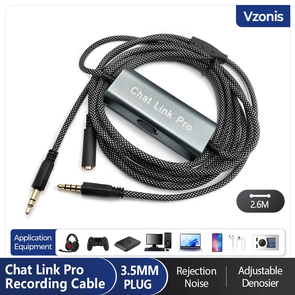 3.5MM Chat Link Pro Cable High-fidelity PC-to-Phone Audio Recording ...