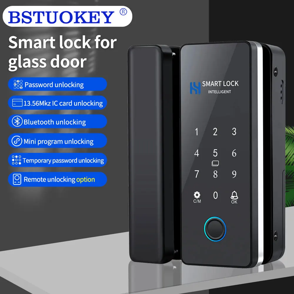 HAHA-Lock-APP-Fingerprint-Lock-Bluetooth-Smart-Glass-Door-Biometric ...