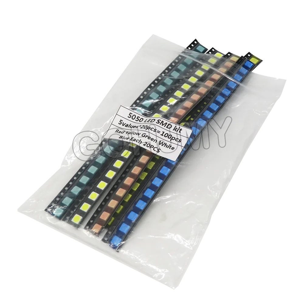 100PCS=5 colors x 20pcs 1210 1206 0805 0603 LED Diode Assortment SMD ...