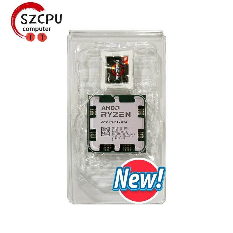 AMD Ryzen 5 7600X R5 7600X 4.7 GHz 6-Core 12-Thread CPU Processor 5NM L3=32M 100-000000593 ...