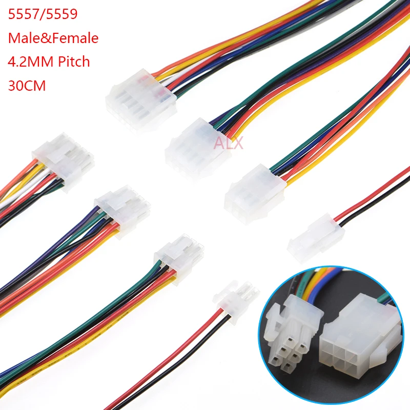 2PCS 30CM 5556 5557 5559 2*2/3/4/5/6/8/10 PIN connector male female ...