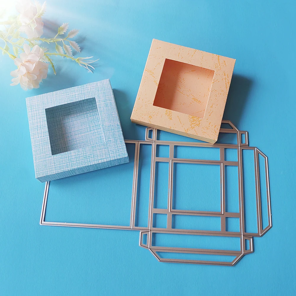 New 7.5 * 7.5 * 4.5c box cutting dies with crown DIY scrapbook card ...