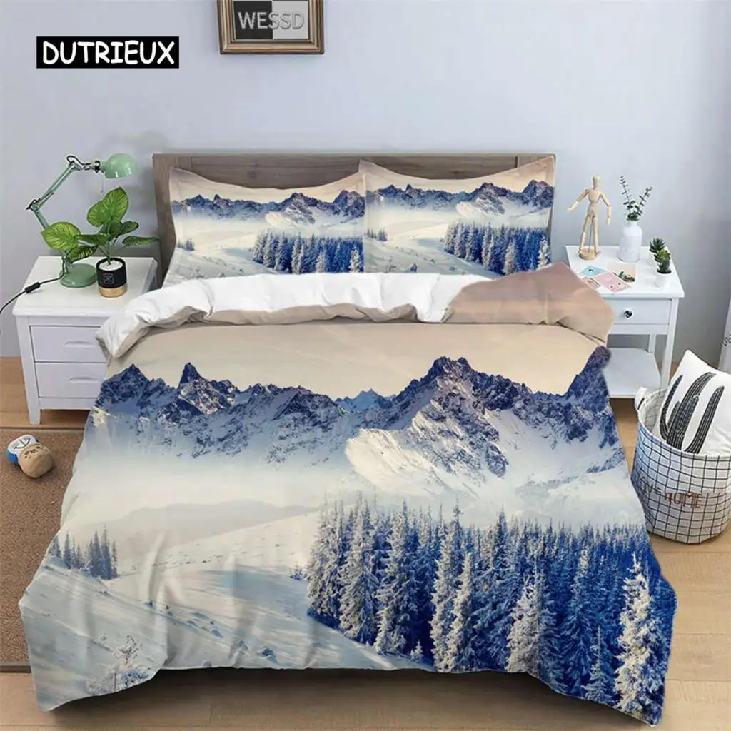 Snow Mountain Duvet Cover Set: The Ultimate Winter-Themed Sheet for ...