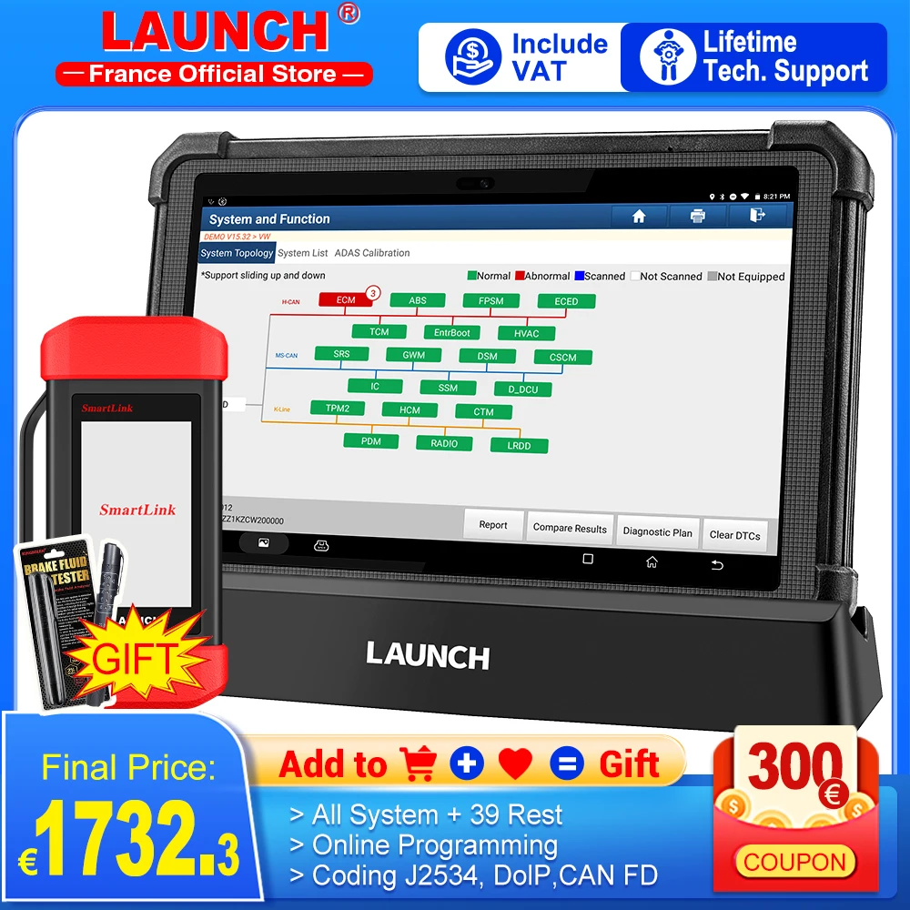 Launch X431 Pad V 10.1' Car Diagnostic Tools Auto Obd2 Obd Scanner ...