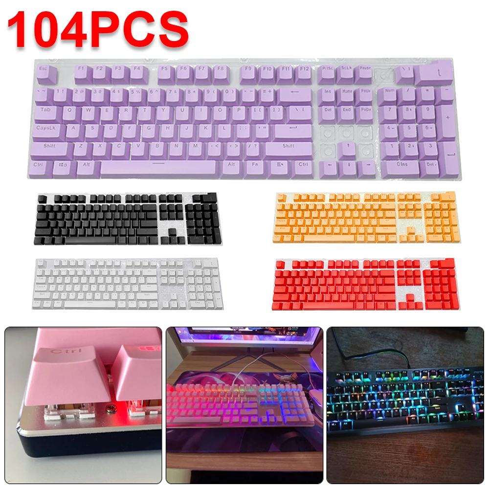 104pcs Universal Mechanical Keyboard Keycaps Ergonomic Blank Keycaps ...